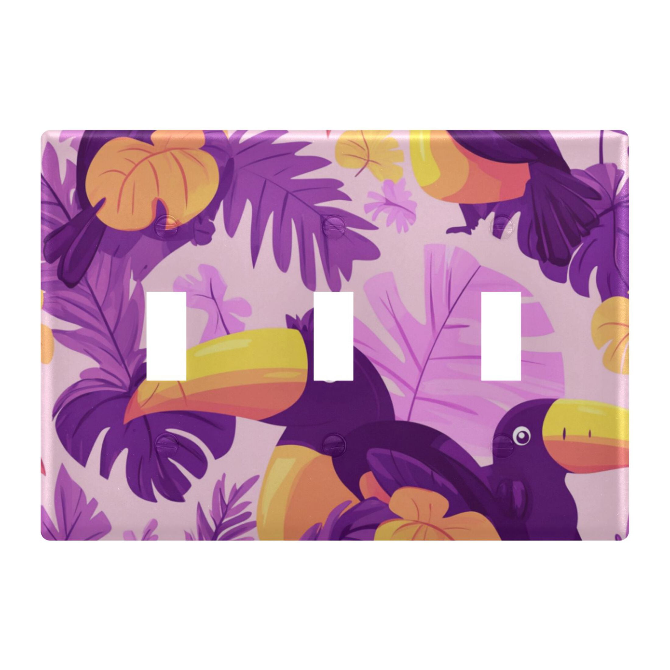 Cartoon Cute Toucans Light Switch Cover Decorative 3 Gang Wall Plate ...