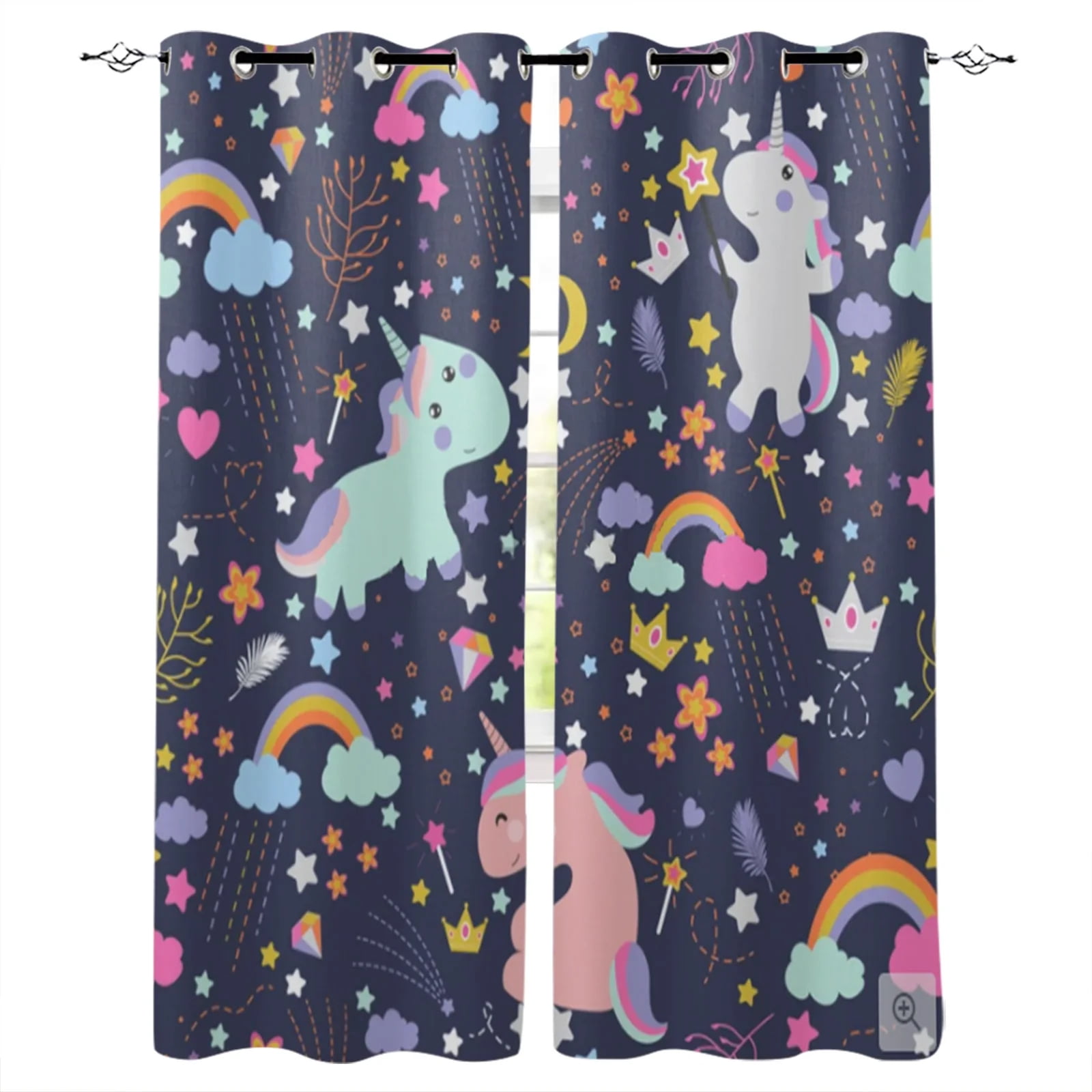 Cartoon Cute Unicorn Windows Curtains for Living Room Child Bedroom ...