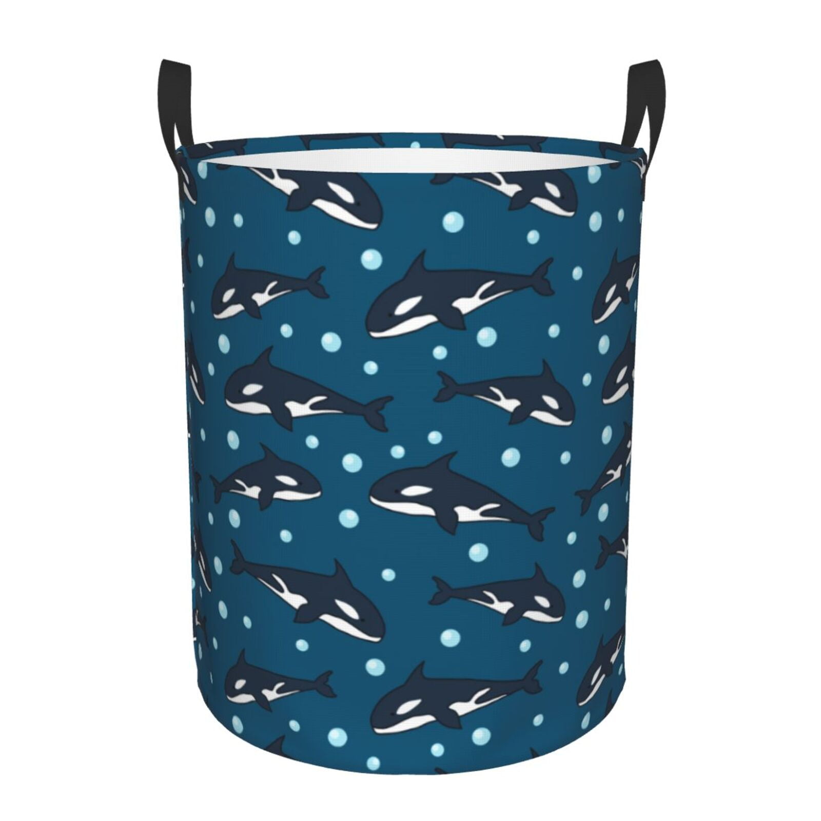 Cartoon Cute Whale Bubble Laundry Basket with Handles - Freestanding ...