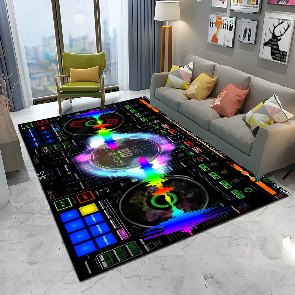 Cartoon DJ Music Screen Keyboard 3D Carpet Rug for Home Living Room ...