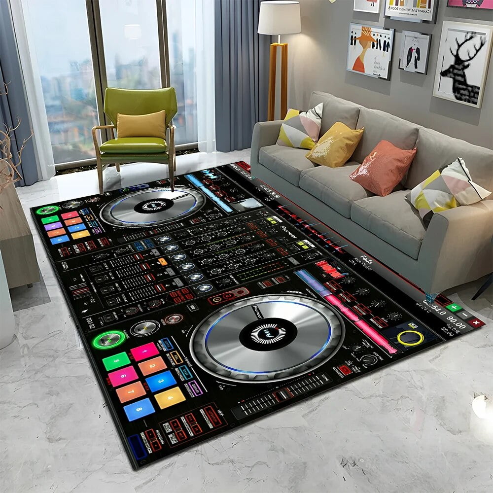 Cartoon DJ Music Screen Keyboard 3D Carpet Rug for Home Living Room ...
