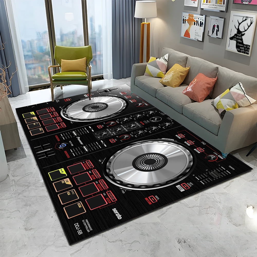 Cartoon DJ Music Screen Keyboard 3D Carpet Rug for Home Living Room ...