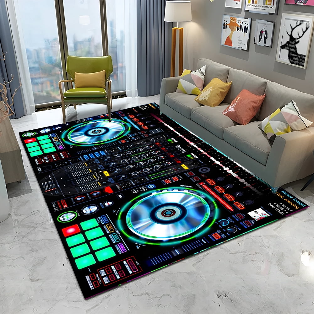 Cartoon DJ Music Screen Keyboard 3D Carpet Rug for Home Living Room ...