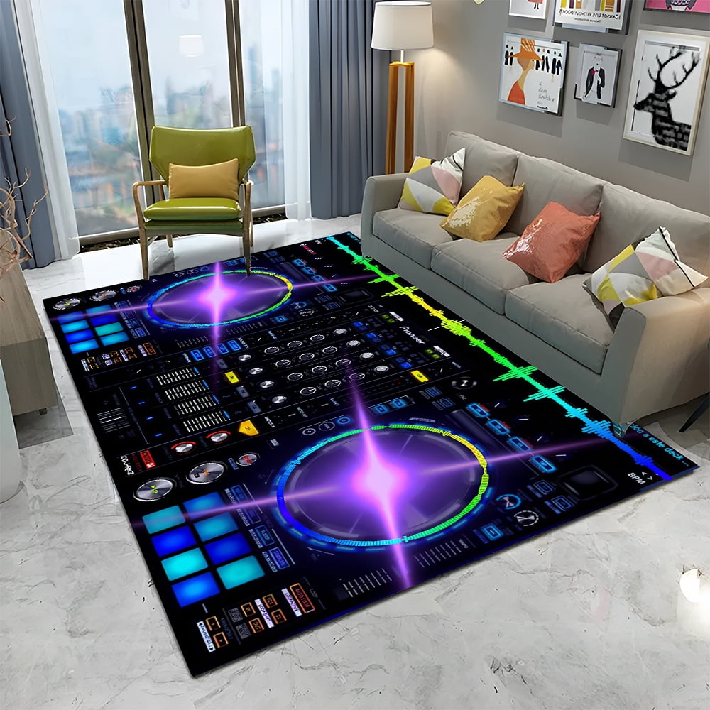 Cartoon DJ Music Screen Keyboard 3D Carpet Rug for Home Living Room ...
