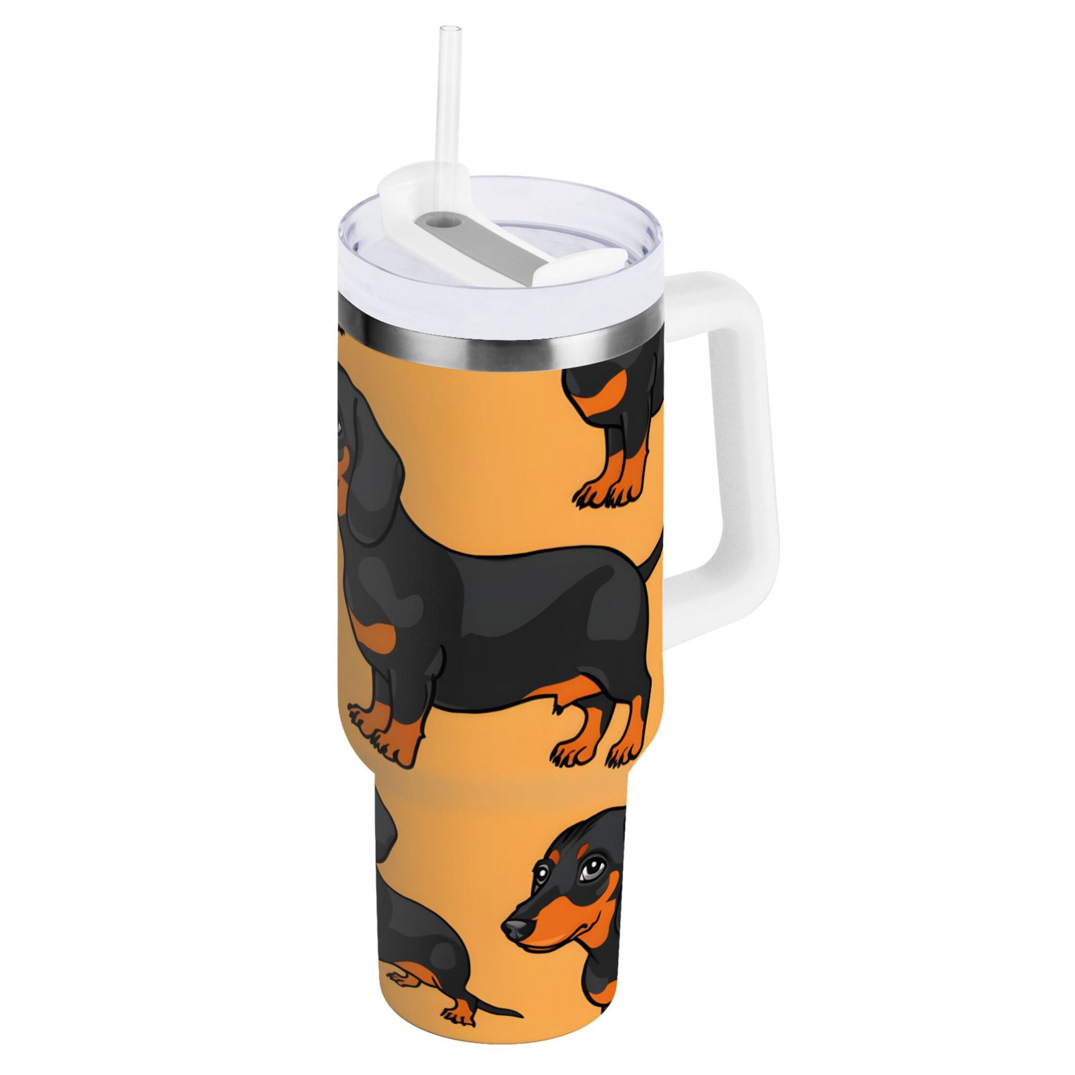 Cartoon Dachshund Dogs 30 oz Tumbler with Handle and Straw Lid Vacuum ...