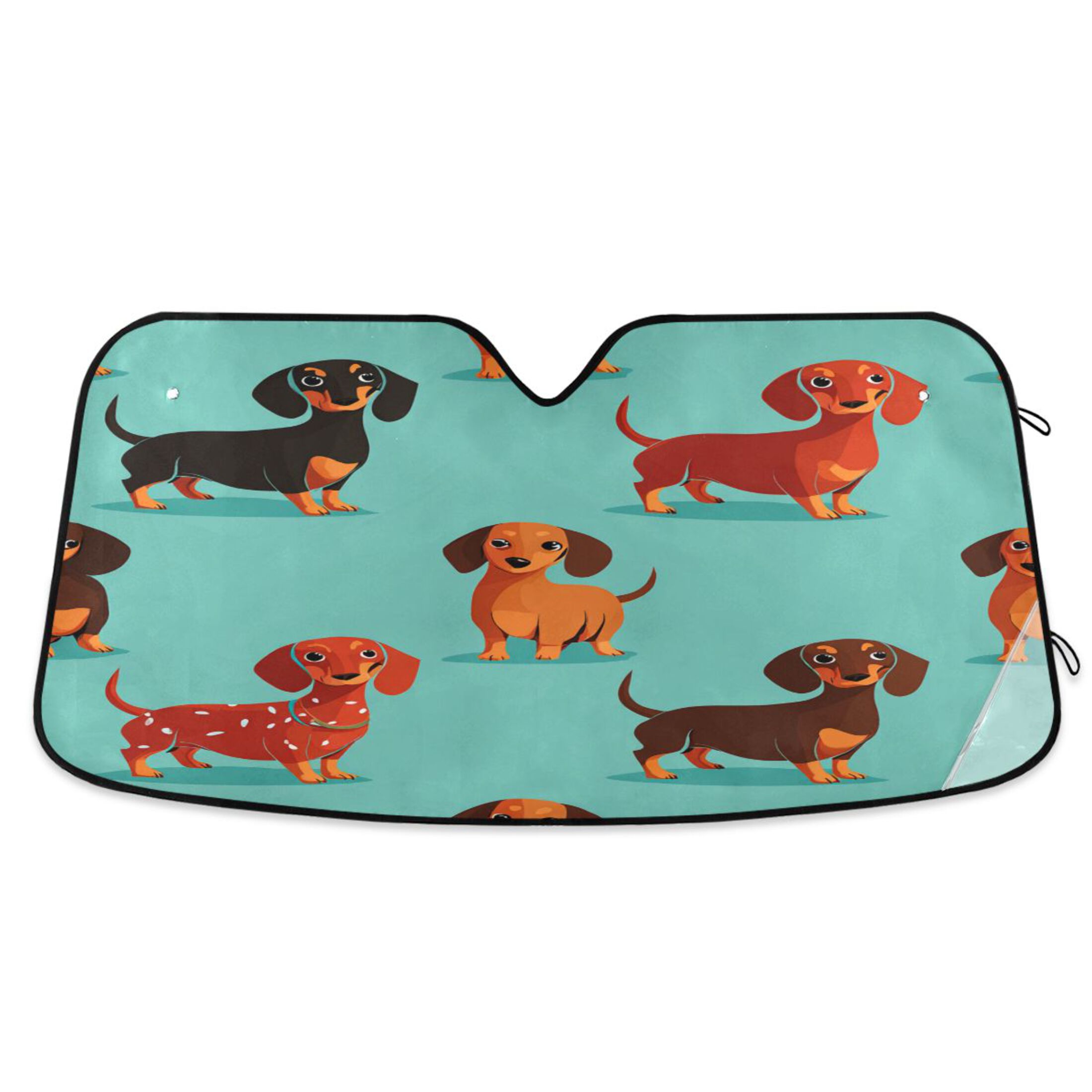 Cartoon Dachshund Dogs Windshield Sun Shade Automobile Visor Accordion ...