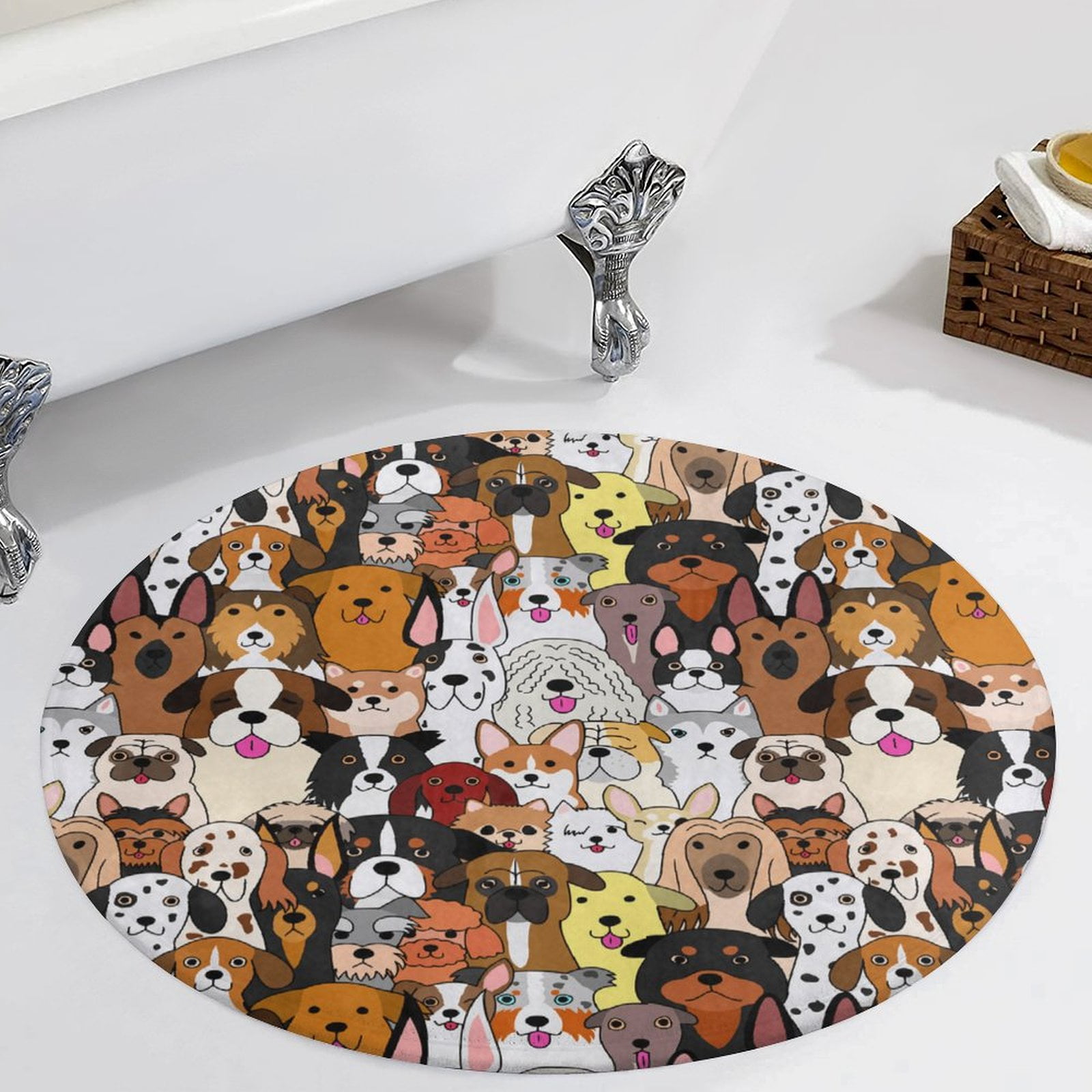 Cartoon Dachshund Puppy Dog Stylish Round Carpet Circle Rug Outdoor ...