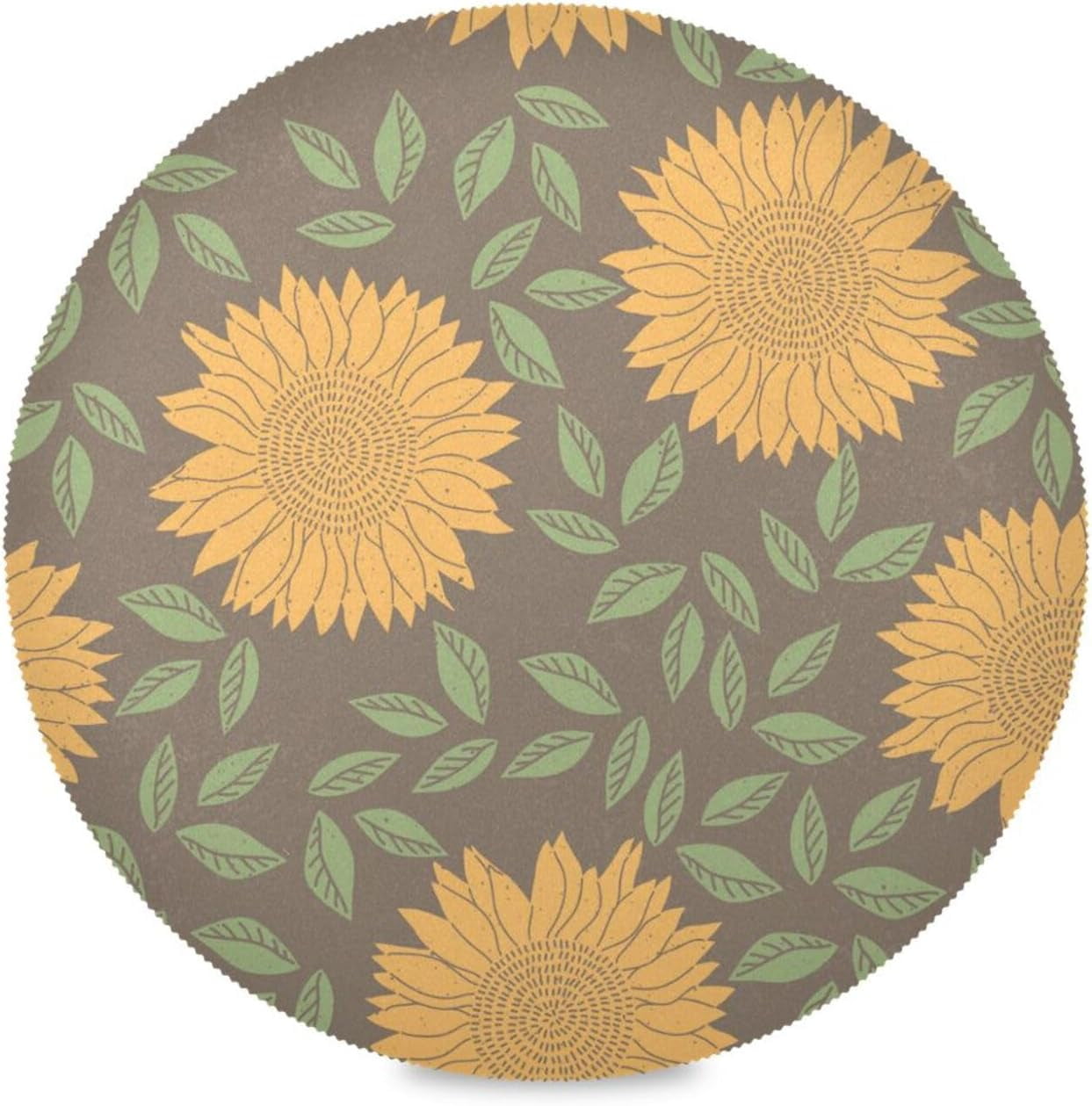 Cartoon Daisy Dinner Mat, 15.4'' Round Placemat, Table, Non-Slip and ...
