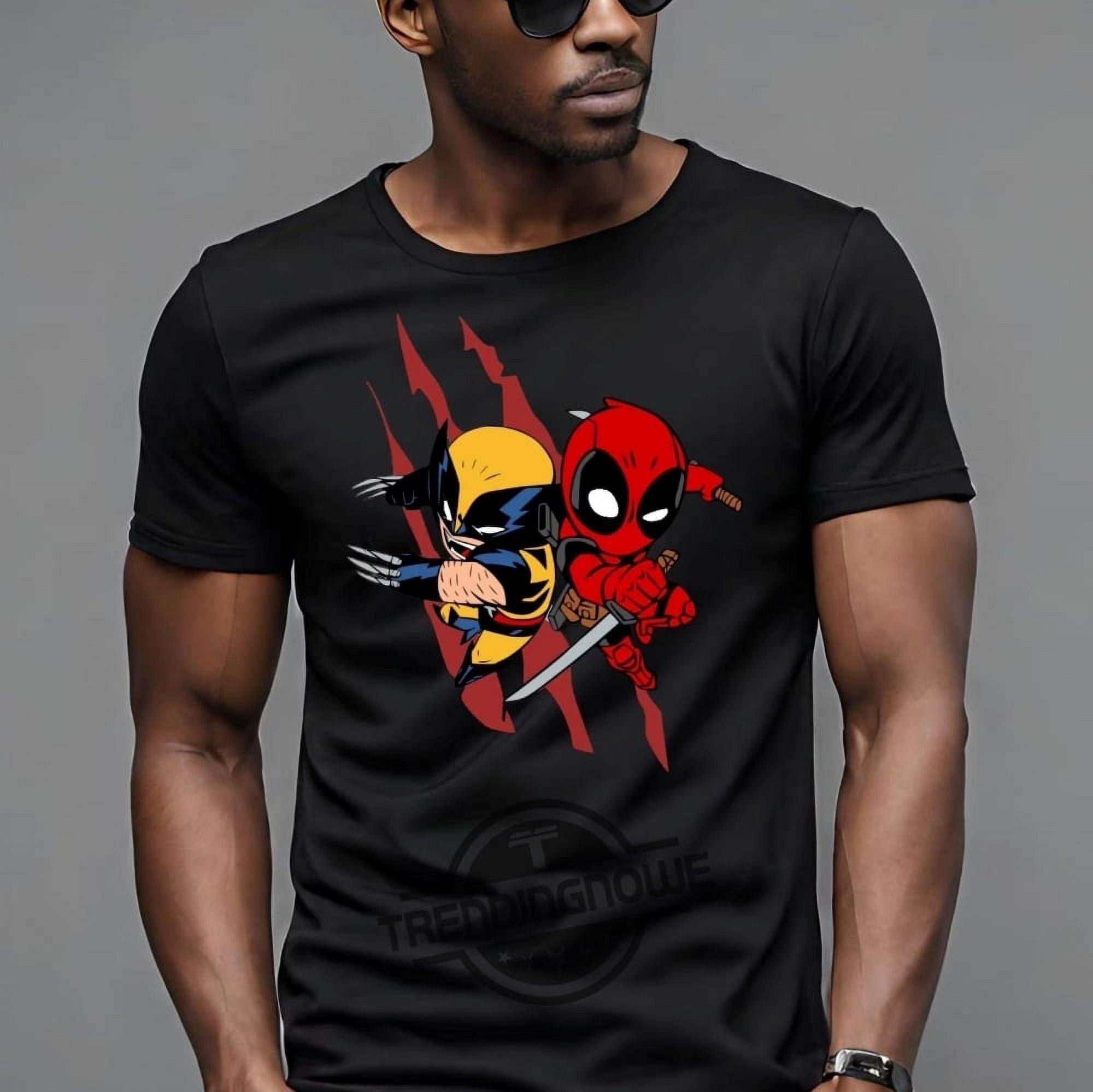 Cartoon Deadpool And Wolverine Shirt Deadpool 3 Movie Shirt Marvel ...