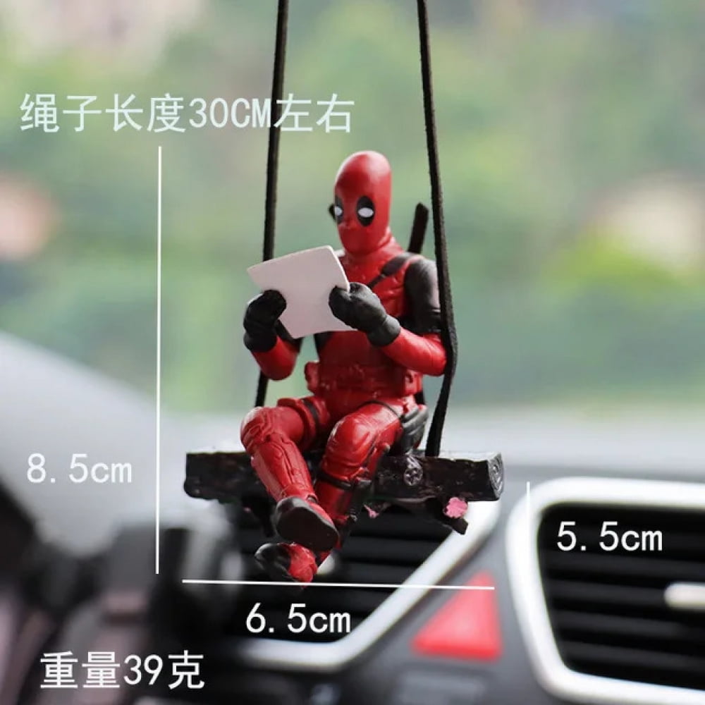 Cartoon Deadpool Car Rearview Mirror Pendant Read A Book SUCK IT Car ...