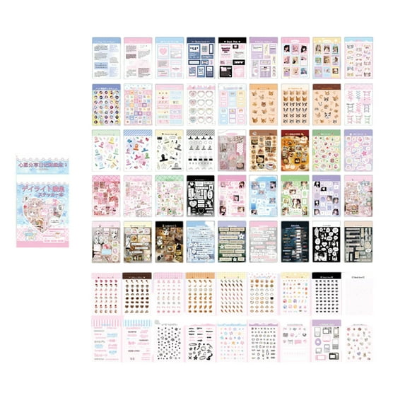Cartoon Decorative Sticker 63Sheets/Pad Scrapbooking Sticker for ...