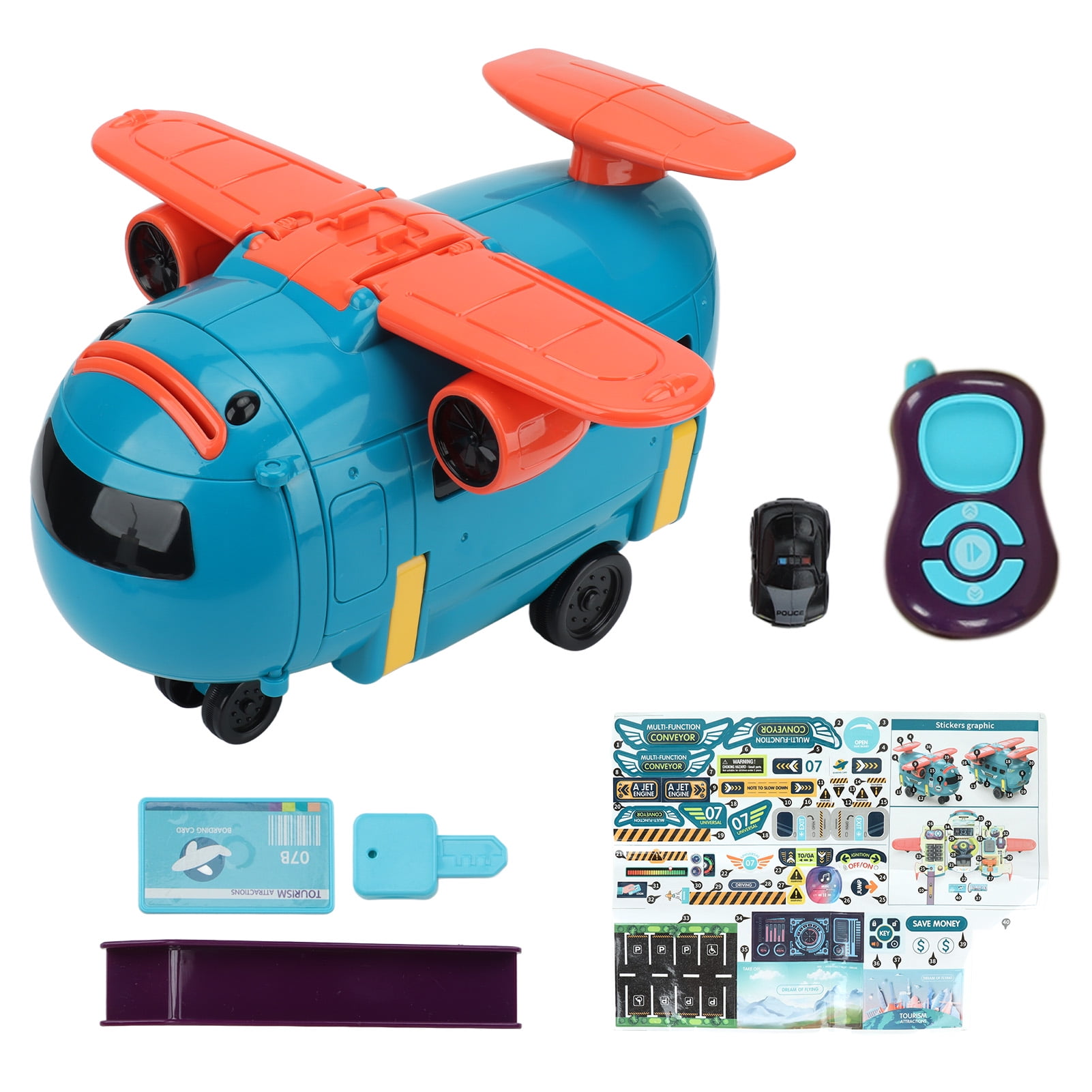 Cartoon Deformation Airplane 3 In 1 Electric Track Multifunctional ...