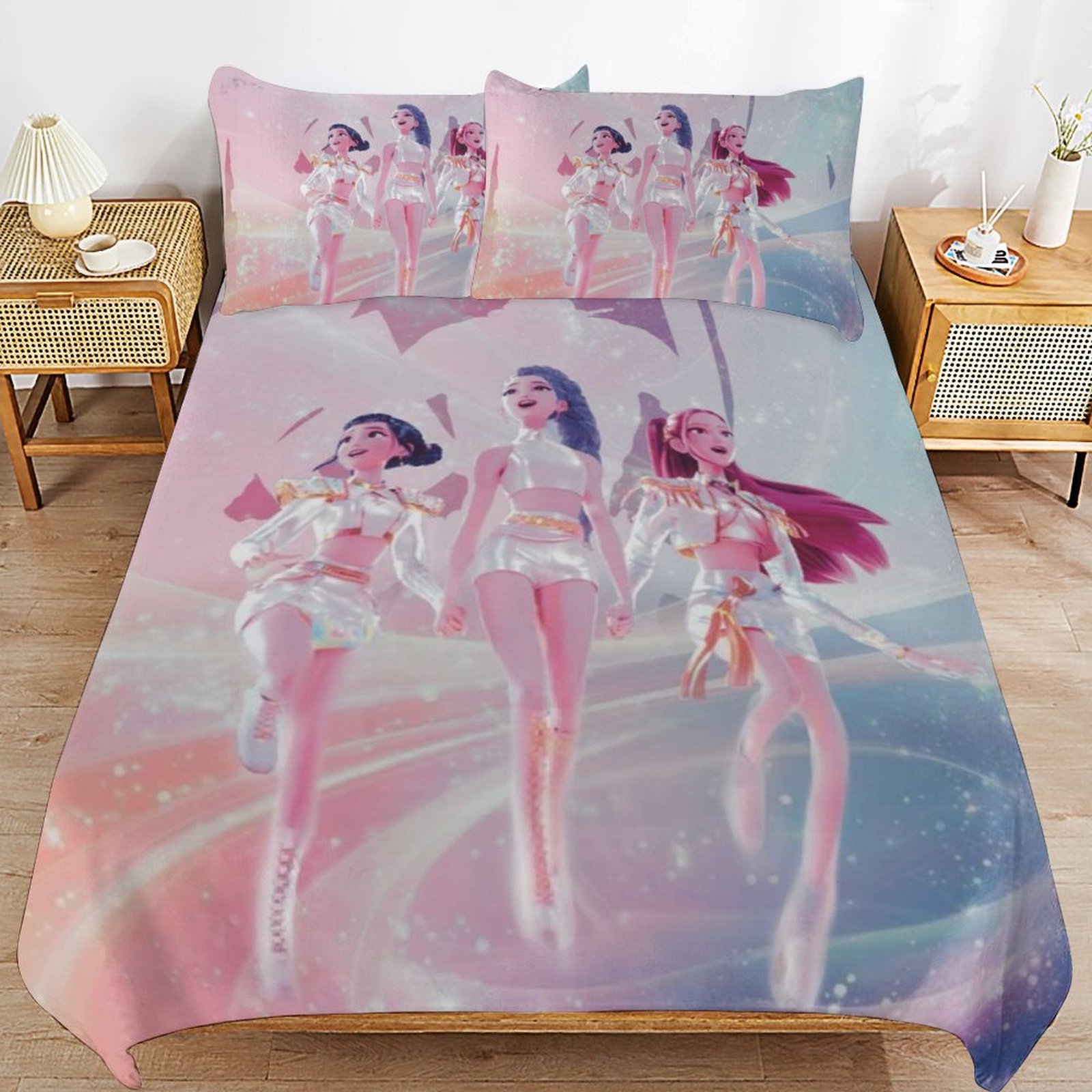 Cartoon Demon Anime Hunters Bed Duvet Cover 3 piece Cute Halloween ...