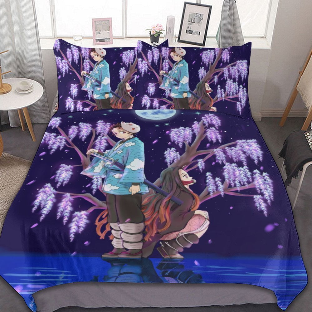 Cartoon Demon Slayer 3-Piece Bed Set Warm and Comfortable Kawaii ...