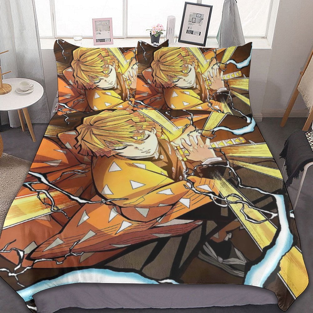 Cartoon Demon Slayer 3-Piece Bed Set Warm and Comfortable Kawaii ...