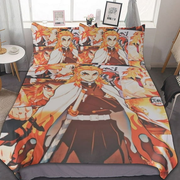 Cartoon Demon Slayer 3-Piece Bed Set Warm and Comfortable Kawaii ...