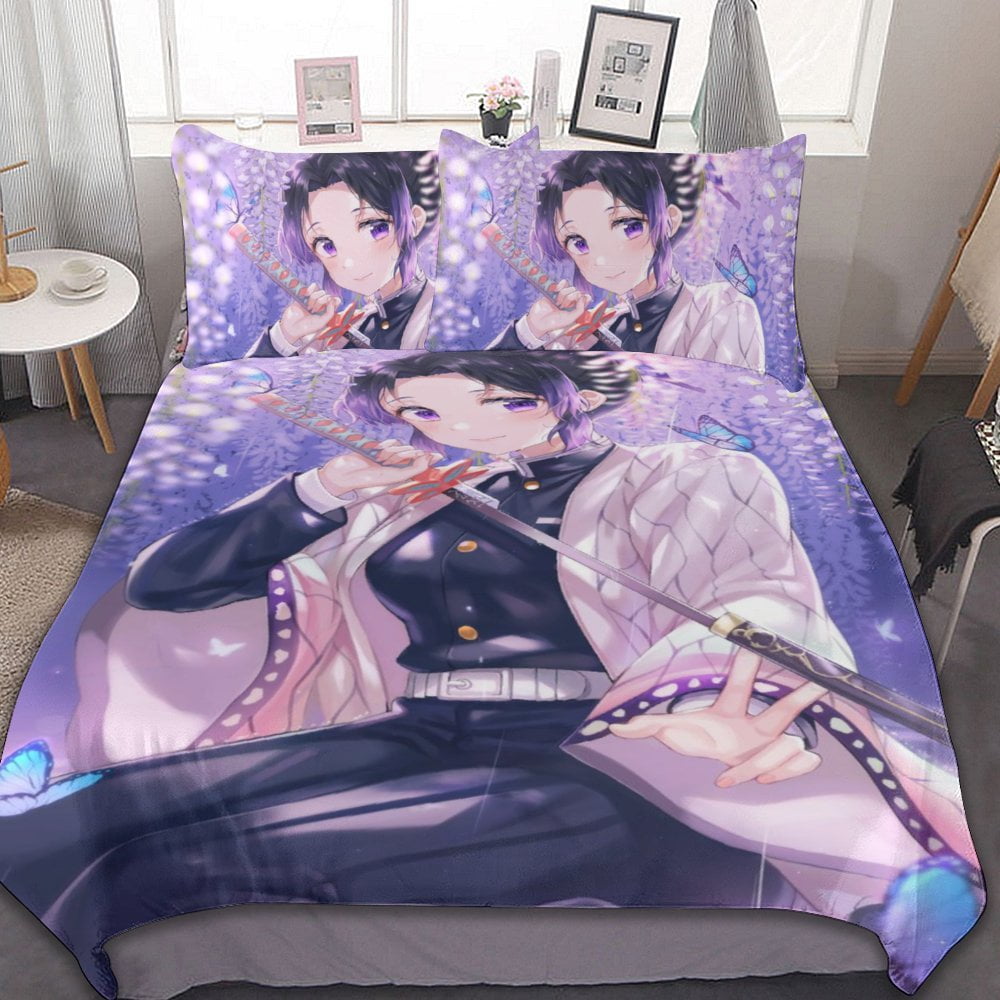 Cartoon Demon Slayer 3-Piece Bed Set Warm and Comfortable Kawaii ...