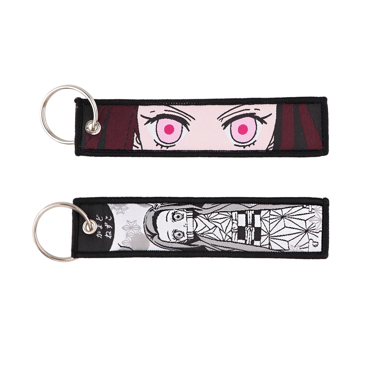 Cartoon Demon Slayer Anime Weaving Mark Keychain Lanyard Demon Access ...