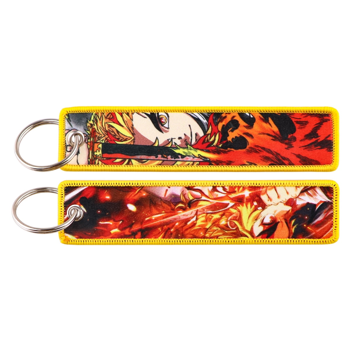 Cartoon Demon Slayer Anime Weaving Mark Keychain Lanyard Demon Access ...