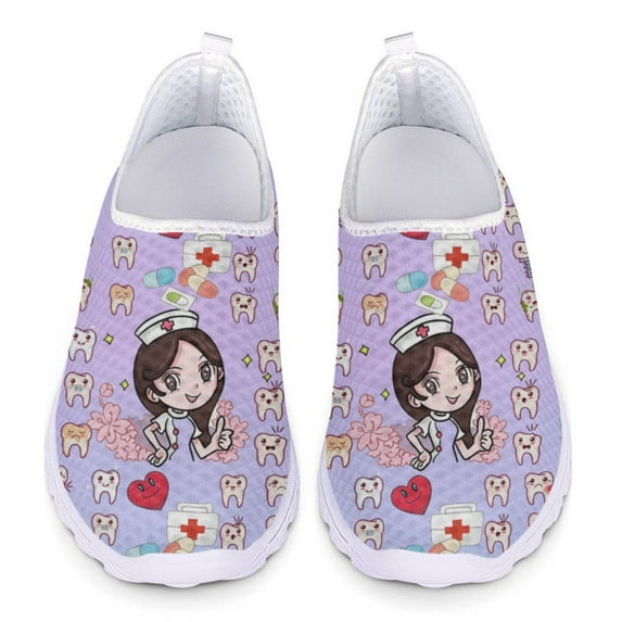 Cartoon Dental Nurse Fairy Printed Casual Shoes Summer Lightweight Mesh ...