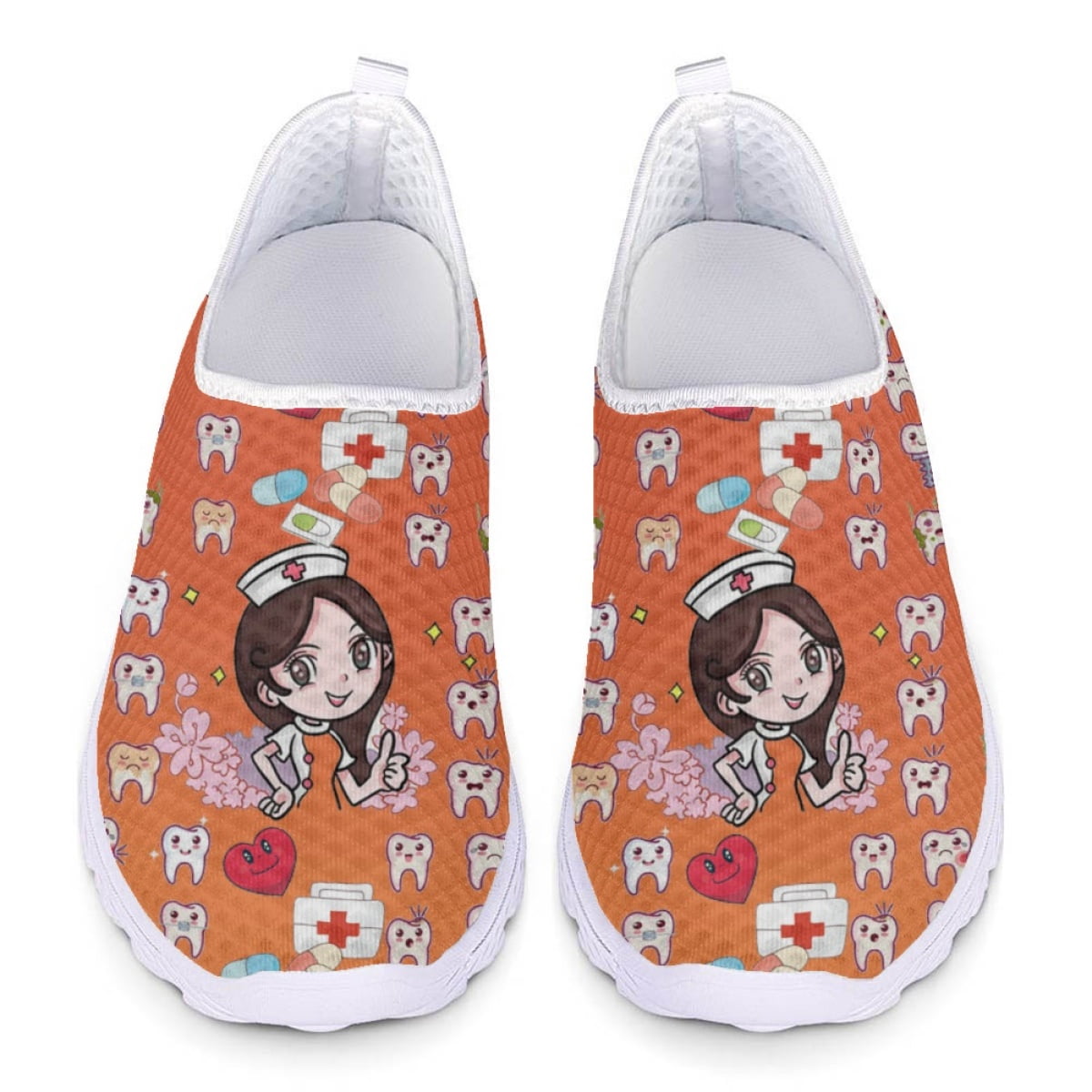 Cartoon Dental Nurse Fairy Printed Casual Shoes Summer Lightweight Mesh ...