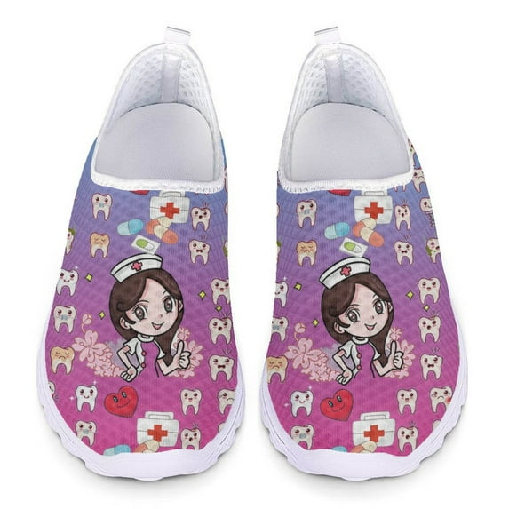 Cartoon Dental Nurse Fairy Printed Casual Shoes Summer Lightweight Mesh ...
