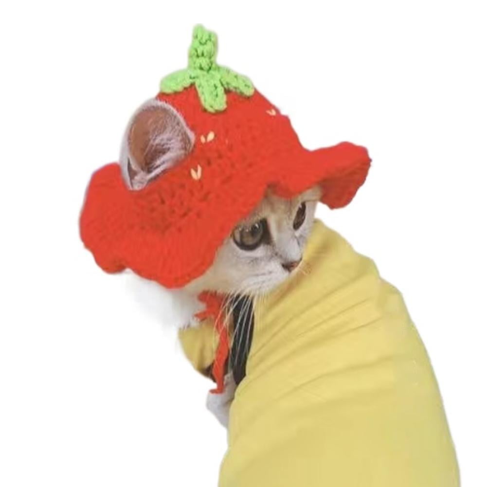 Cartoon Design Knit Cute Dog Hat Soft Cat Hat Rabbit Hats, Handmade ...
