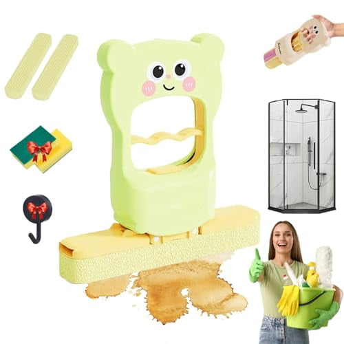 Cute Cat Pattern Mini Handheld Mop, Foldable Self-Squeeze Desk & Wall ...