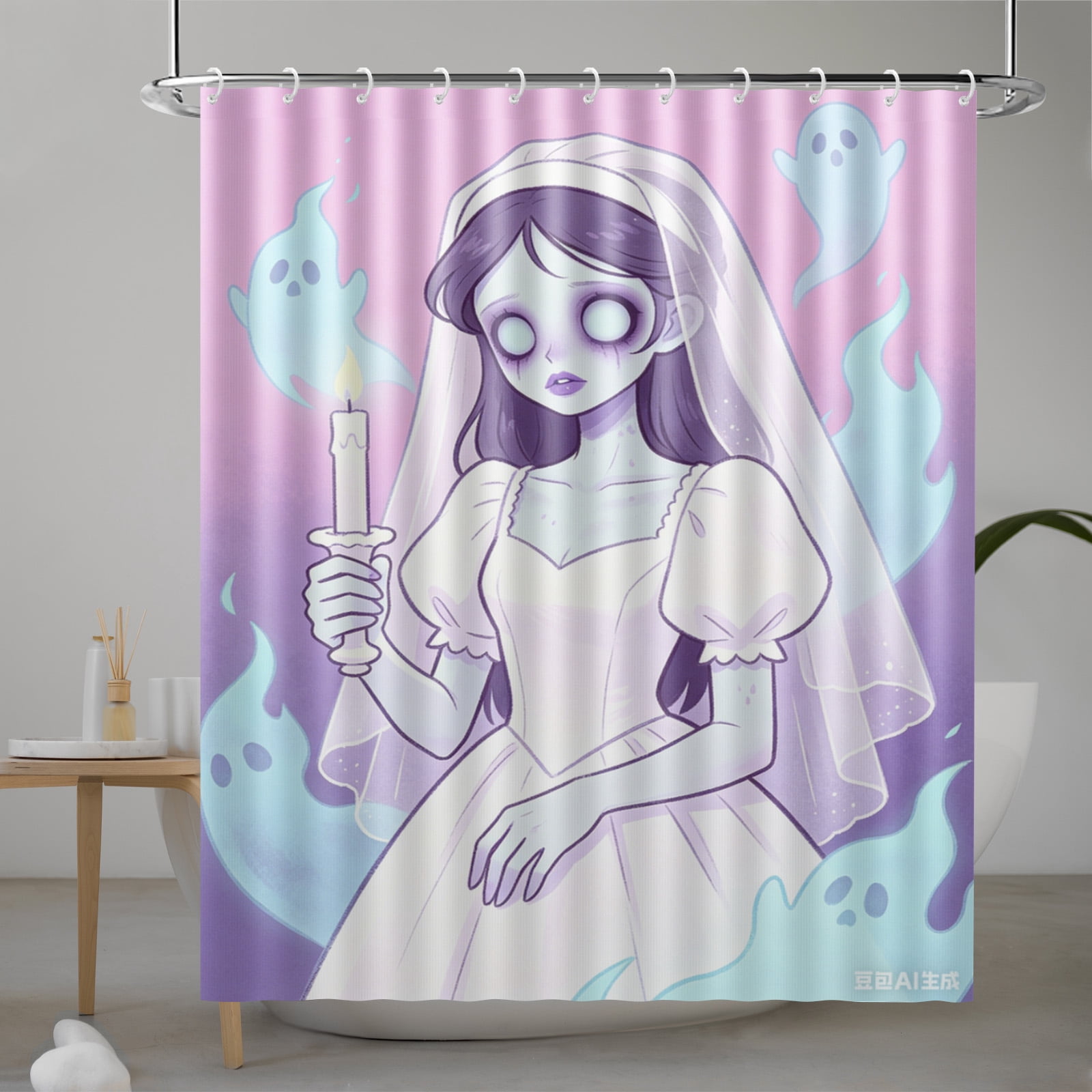 Cartoon Devil Bride Shower Curtain Cartoon Devil Bride Shower Curtain ...
