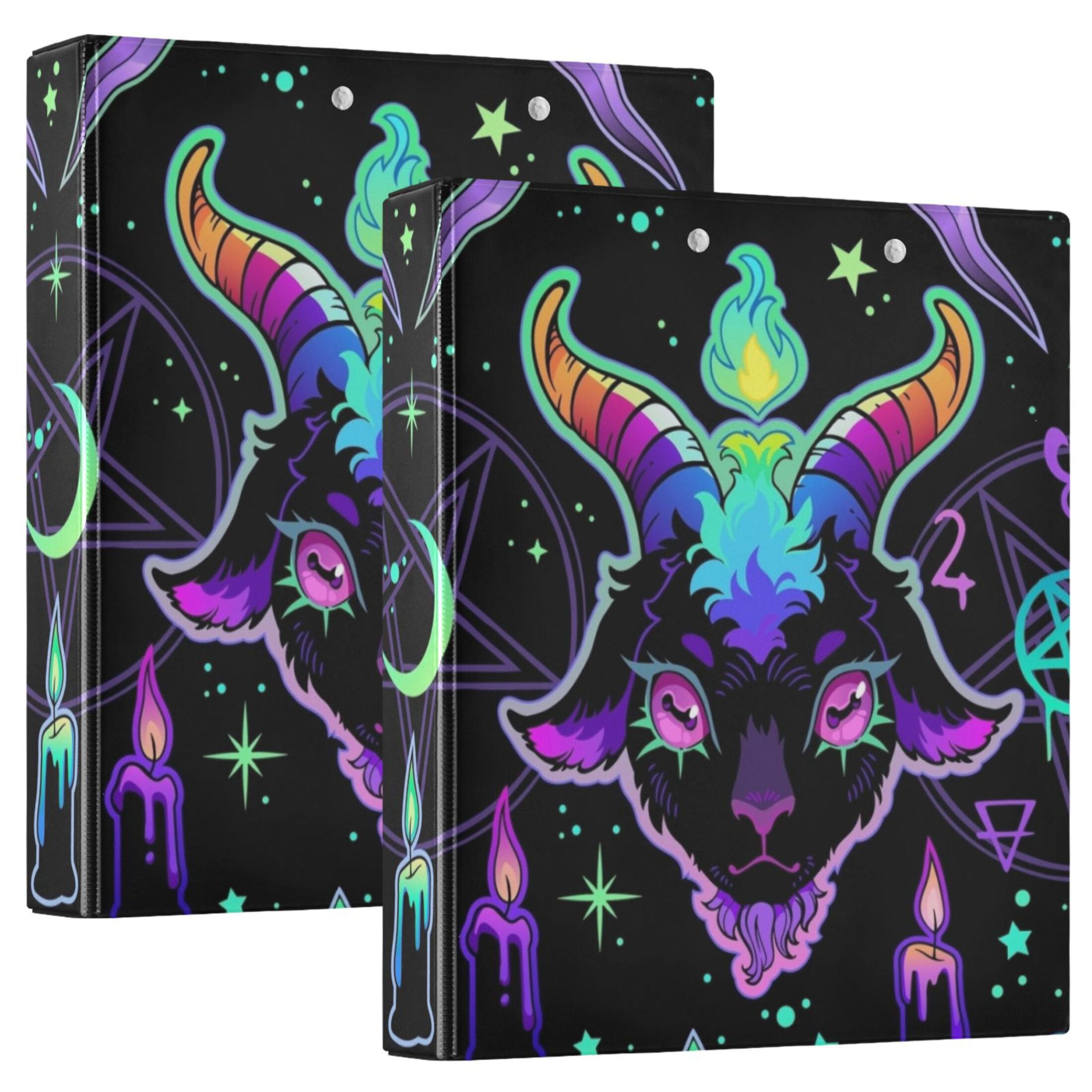 Cartoon Devil Magic Hardcover 3 Ring Binder 1.5 inch Round Rings with ...