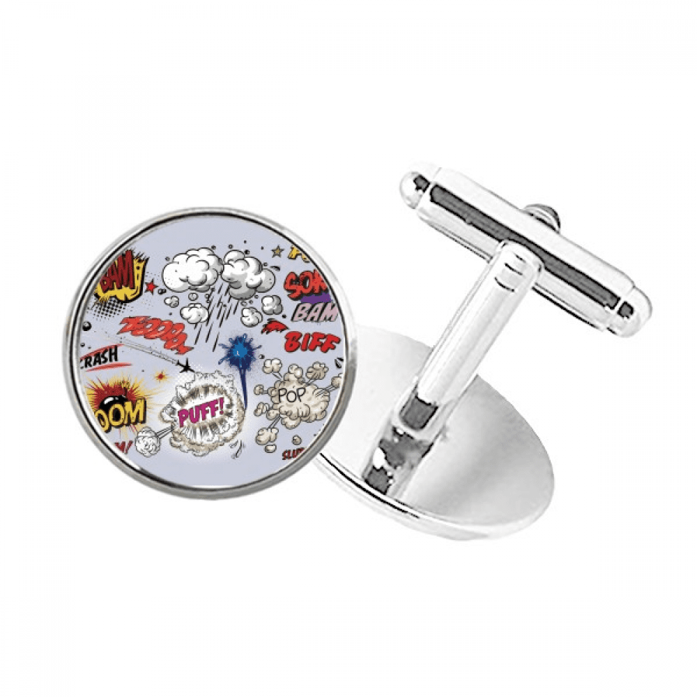 Cartoon Dialog Box Diagram Round Button Cuff Clip Stud Cufflinks ...