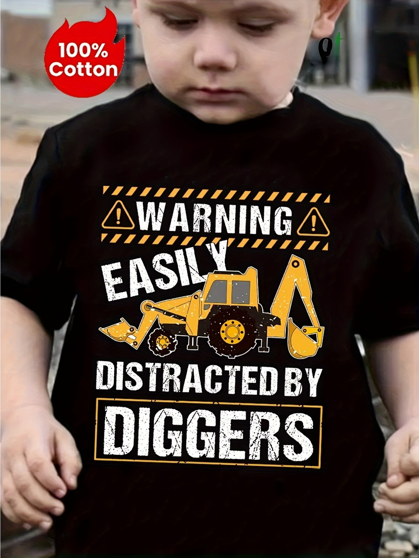 Cartoon Digger 3D Print Boys Comfortable Versatile Short Sleeve T-Shirt ...