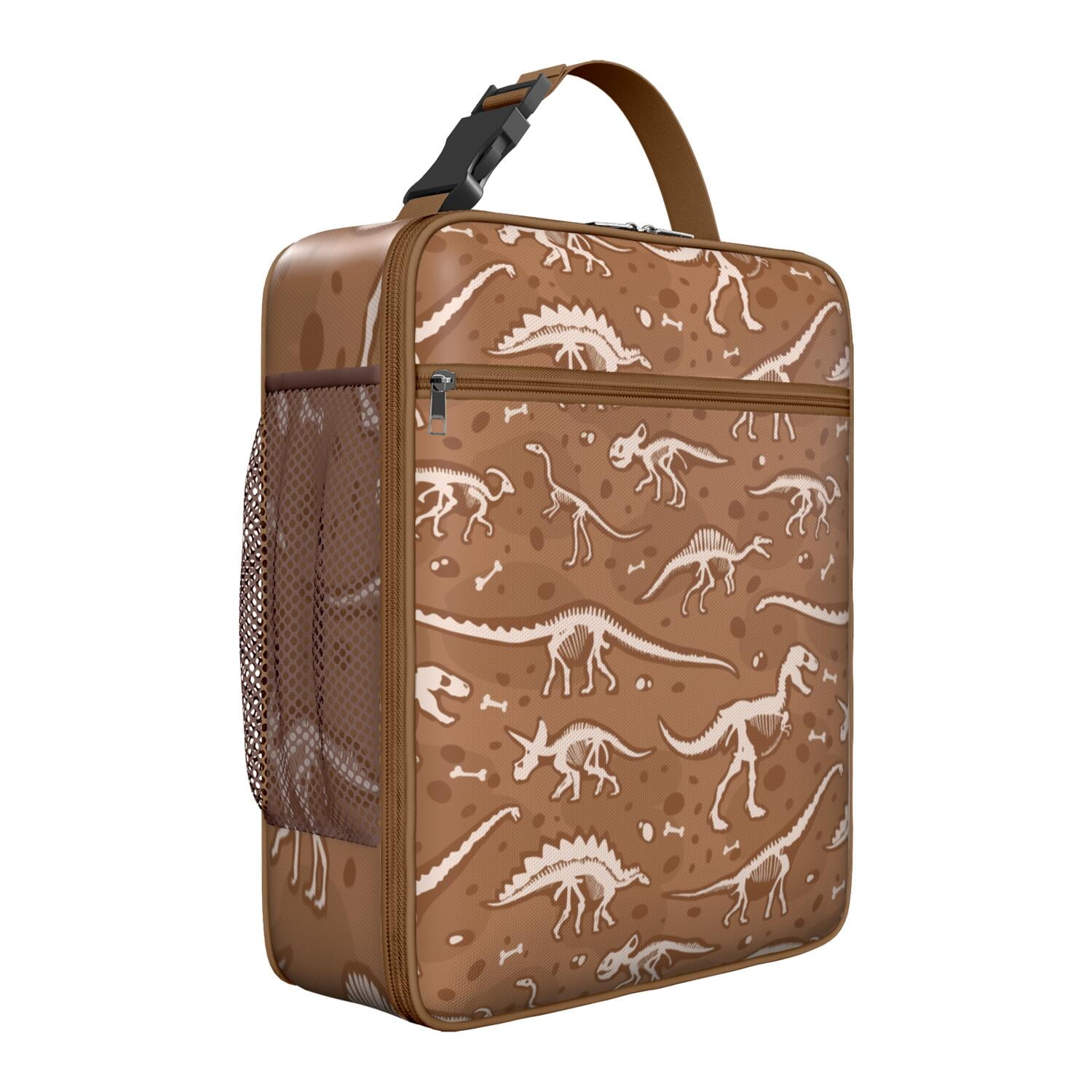 Cartoon Dino Skeleton Lunch Bag, Cute Dinosaur Lover Print Thermal Tote ...