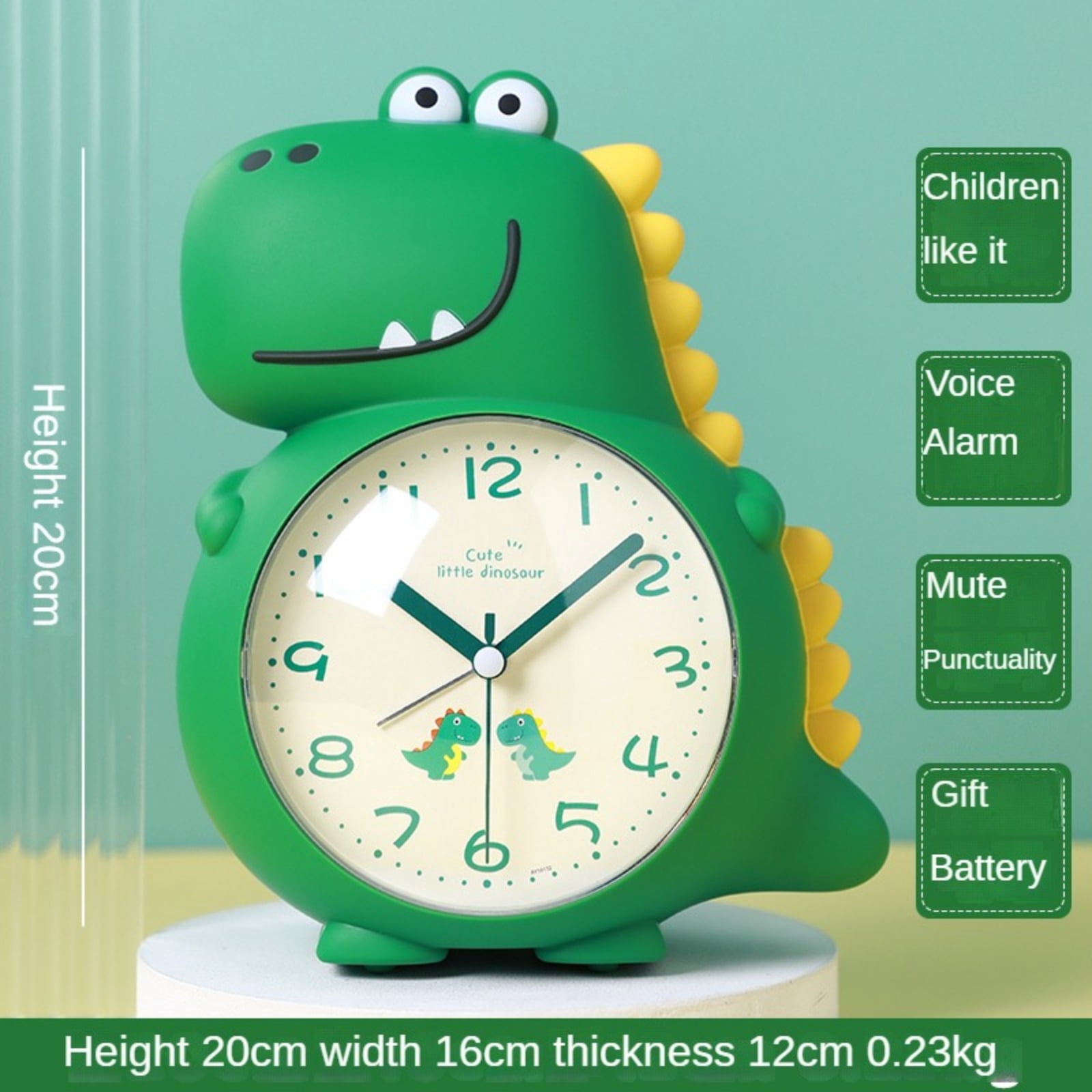 Cartoon Dinosaur Alarm Clock with Wake-up Light Desktop Ornament for ...