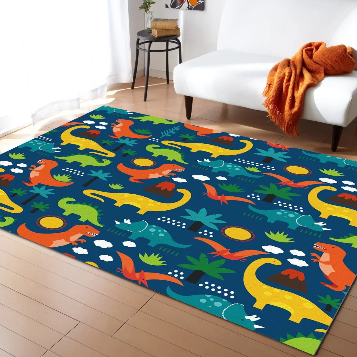 Cartoon Dinosaur Area Rugs Dino Carpet Non Slip Dinosaur Floor Mat for ...