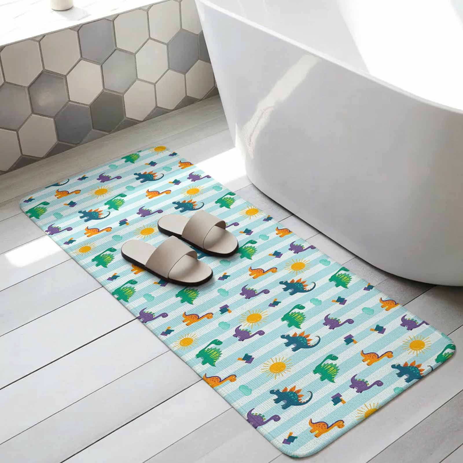 Cartoon Dinosaur Bathroom Runner Rugs Non Slip Washable Absorbent ...