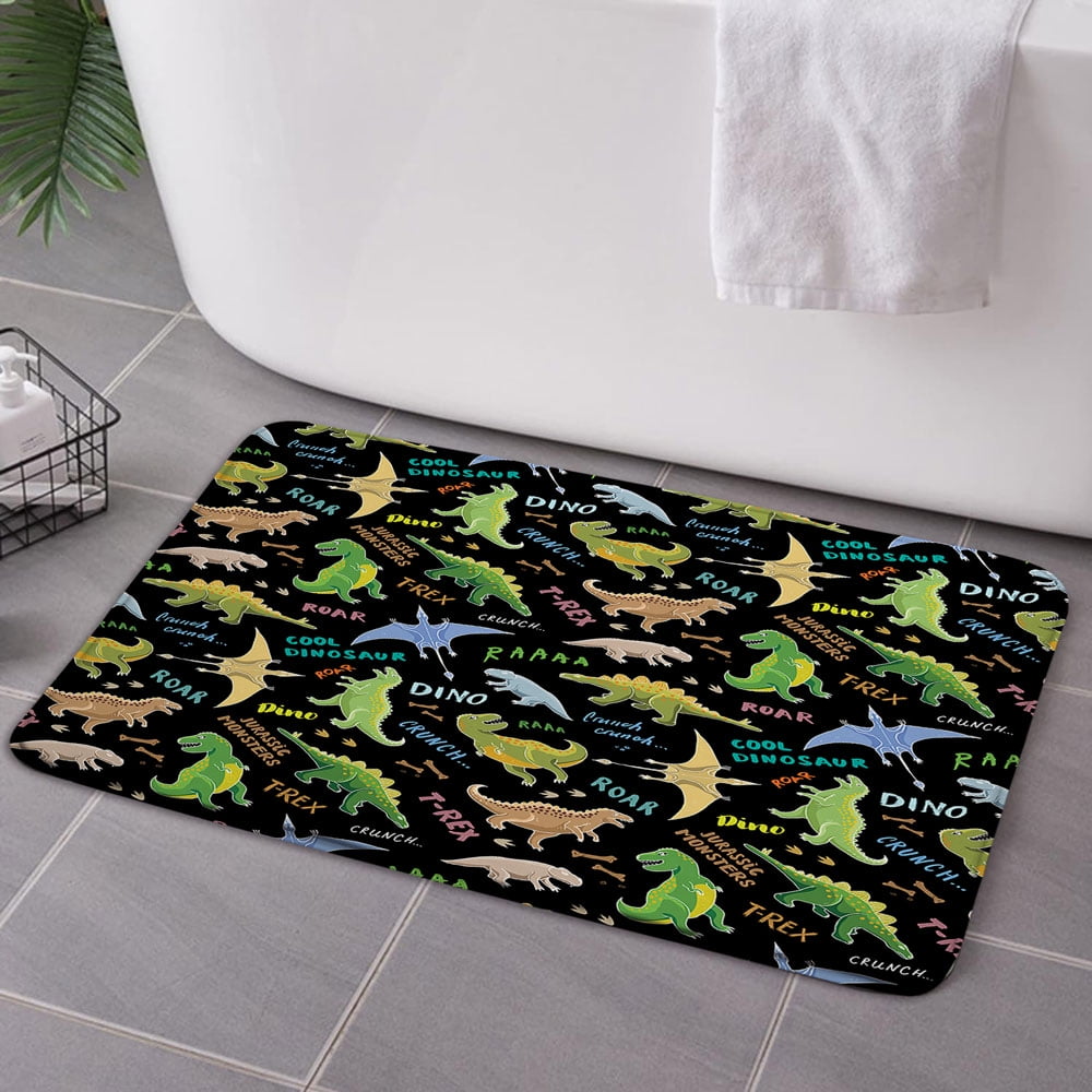 Cartoon Dinosaur Bathroom Shower Curtain Set Animal Kid Home r with ...