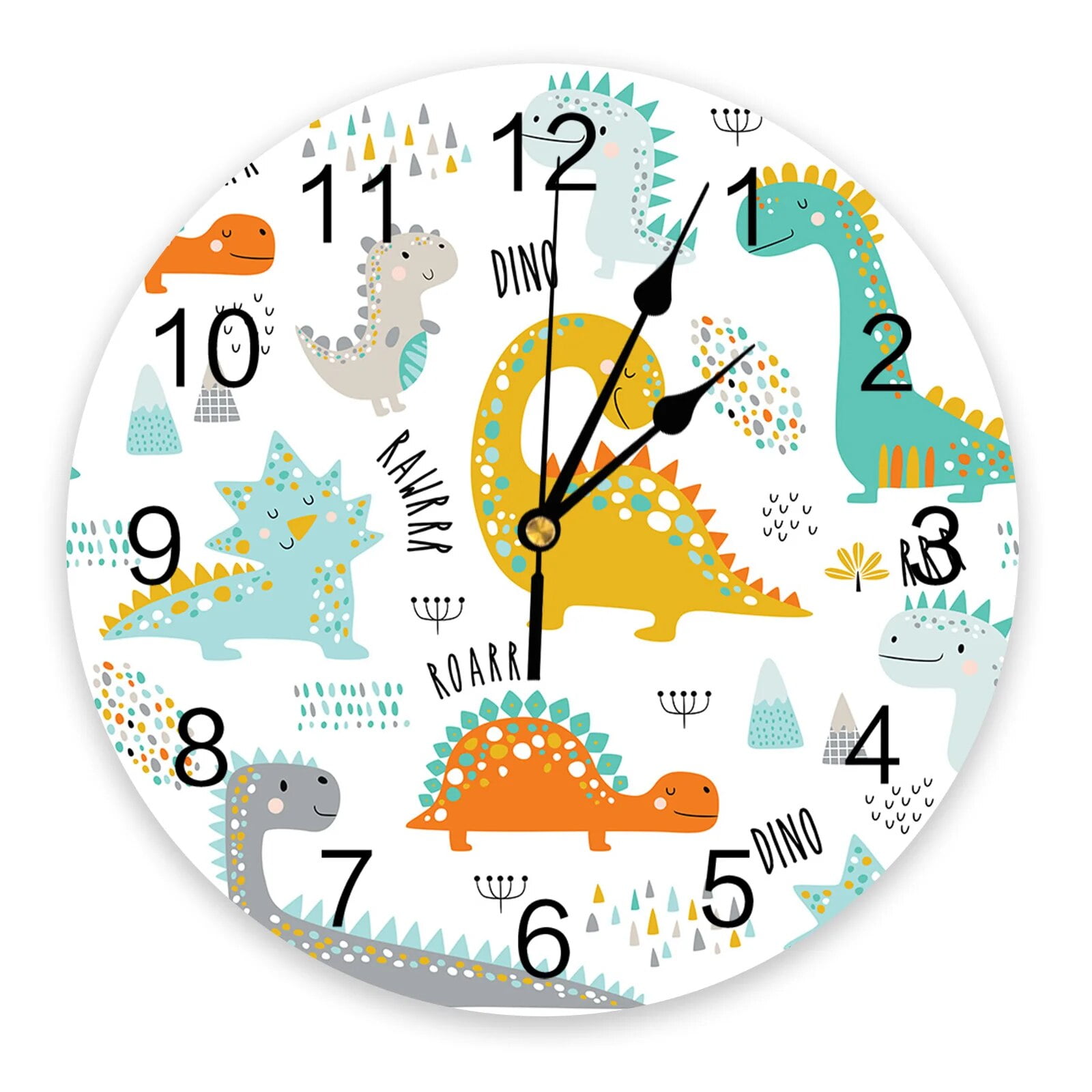 Cartoon Dinosaur Clocks Wall Home Decor Modern Kitchen Room Bedroom ...