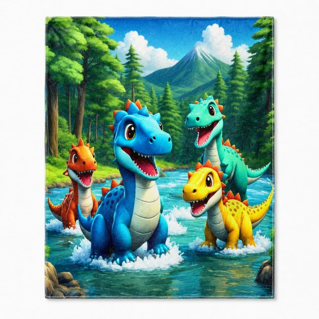 Cartoon Dinosaur Fleece Throw Blanket, Soft 280 GSM Polyester for Sofa ...