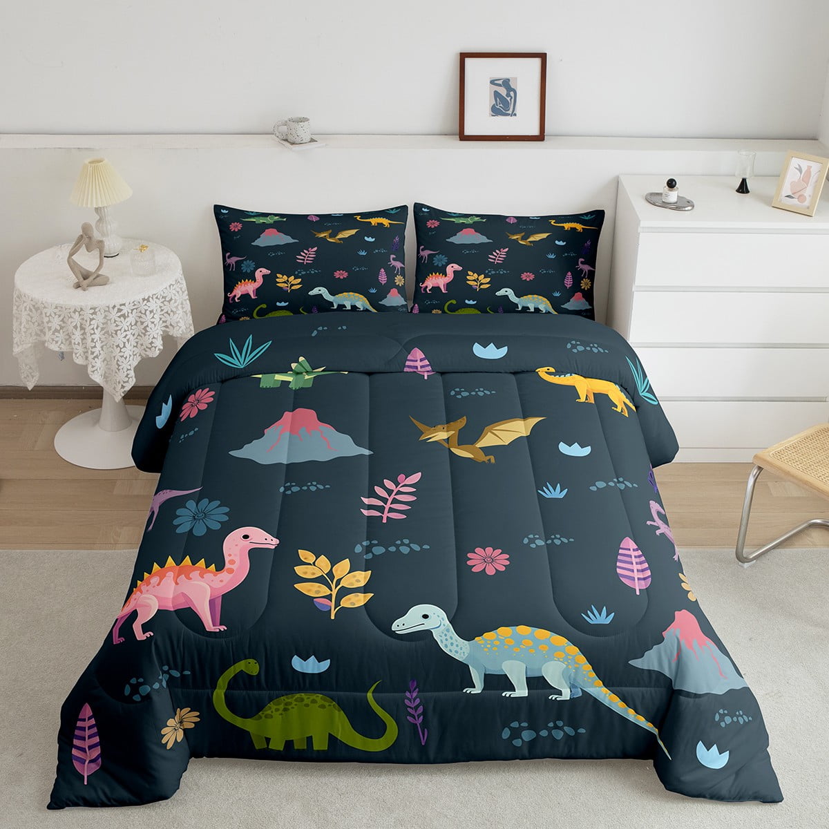 Cartoon Dinosaur Gifts for Toddler Kids Bedding Cute Dino Pattern ...