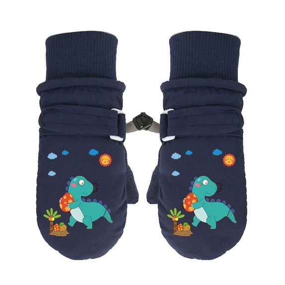 Cartoon Dinosaur Gloves Full Finger Mitts Thickened Windproof Thermal ...