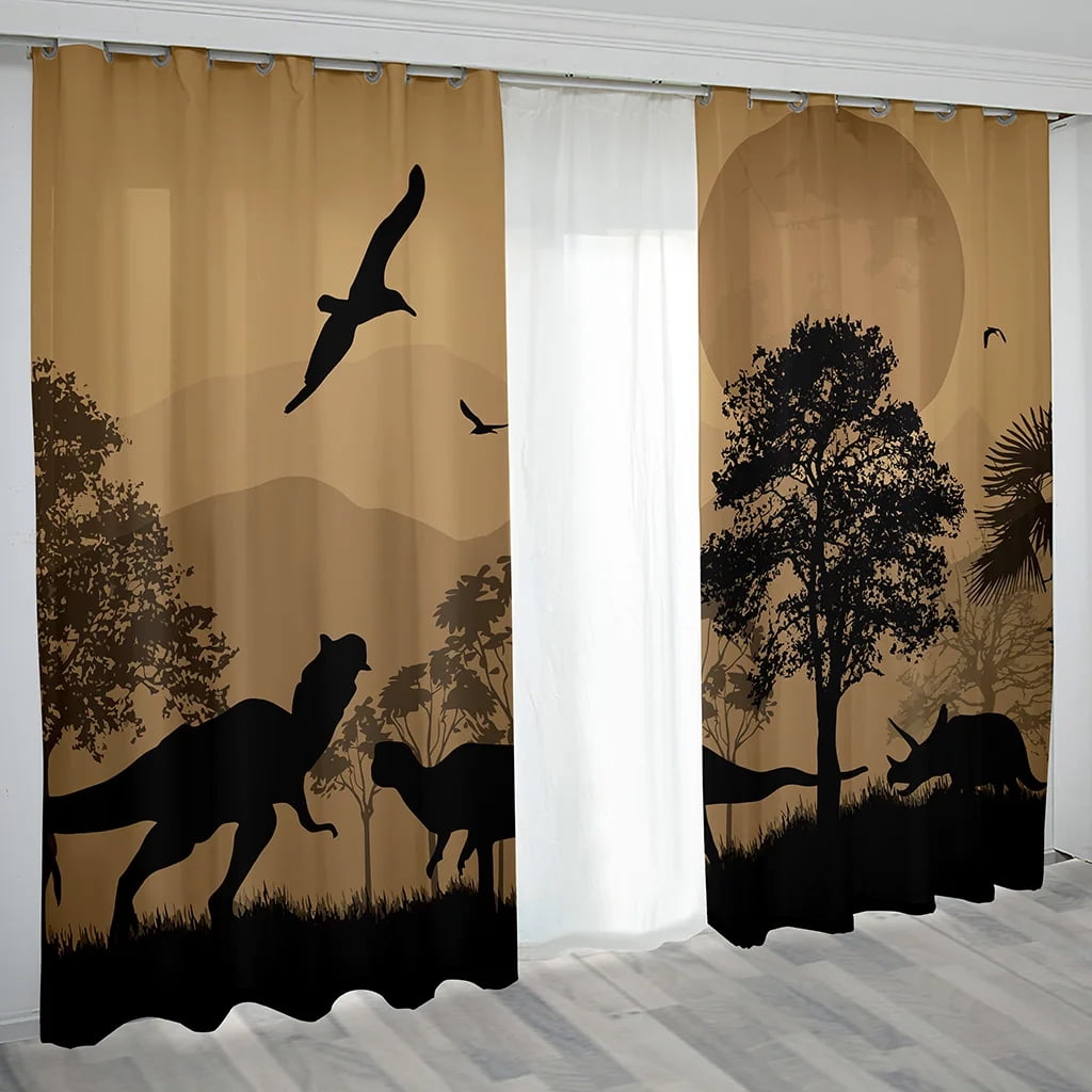Cartoon Dinosaur High Shading Curtain 3D Digital Printing Bedroom ...