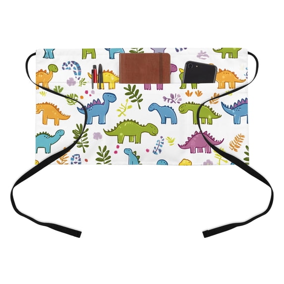 Cartoon Dinosaur Kitchen Restaurant Half Waist Apron, Simple Server ...