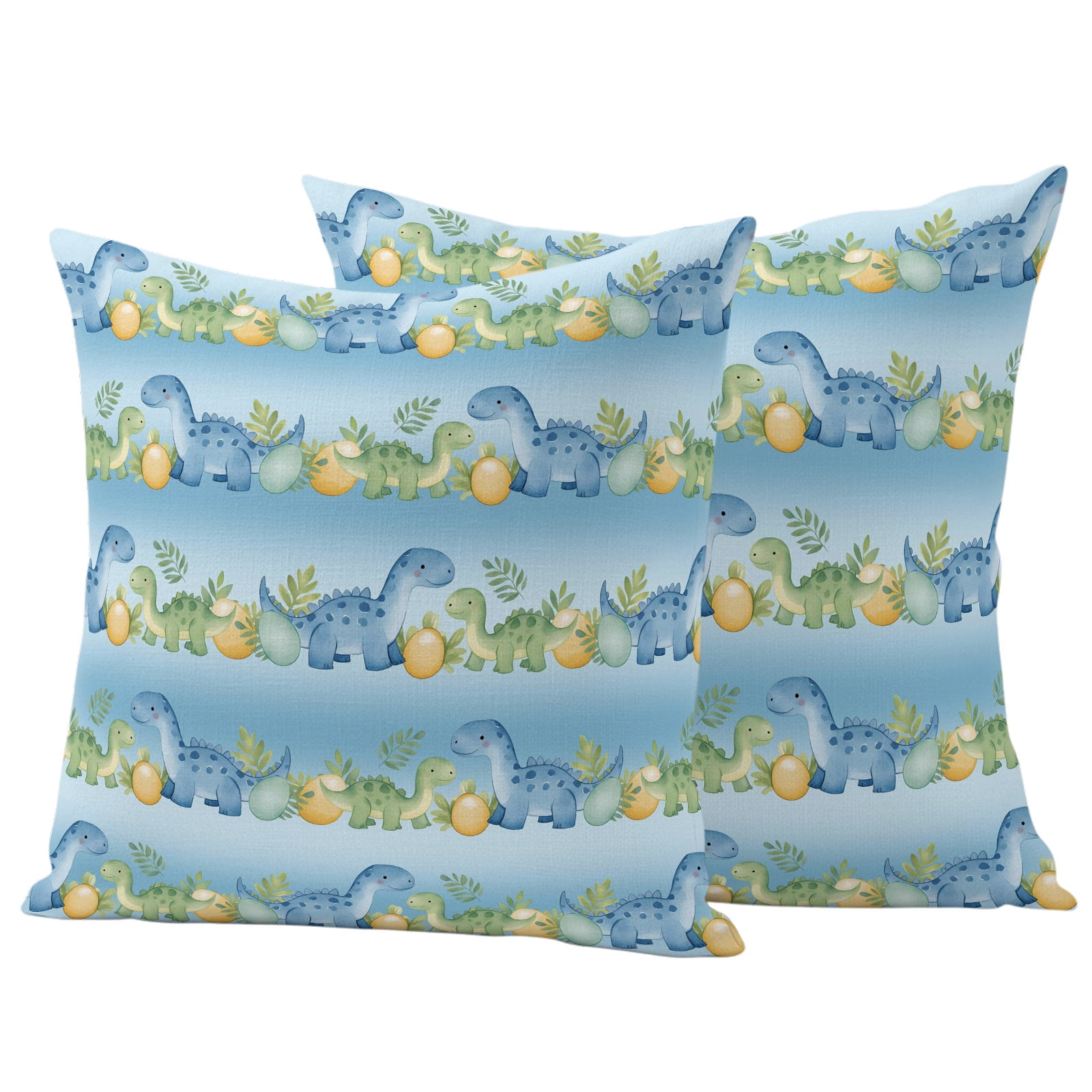 Cartoon Dinosaur Outdoor Pillow Covers Set of 2 Modern Blue Green ...