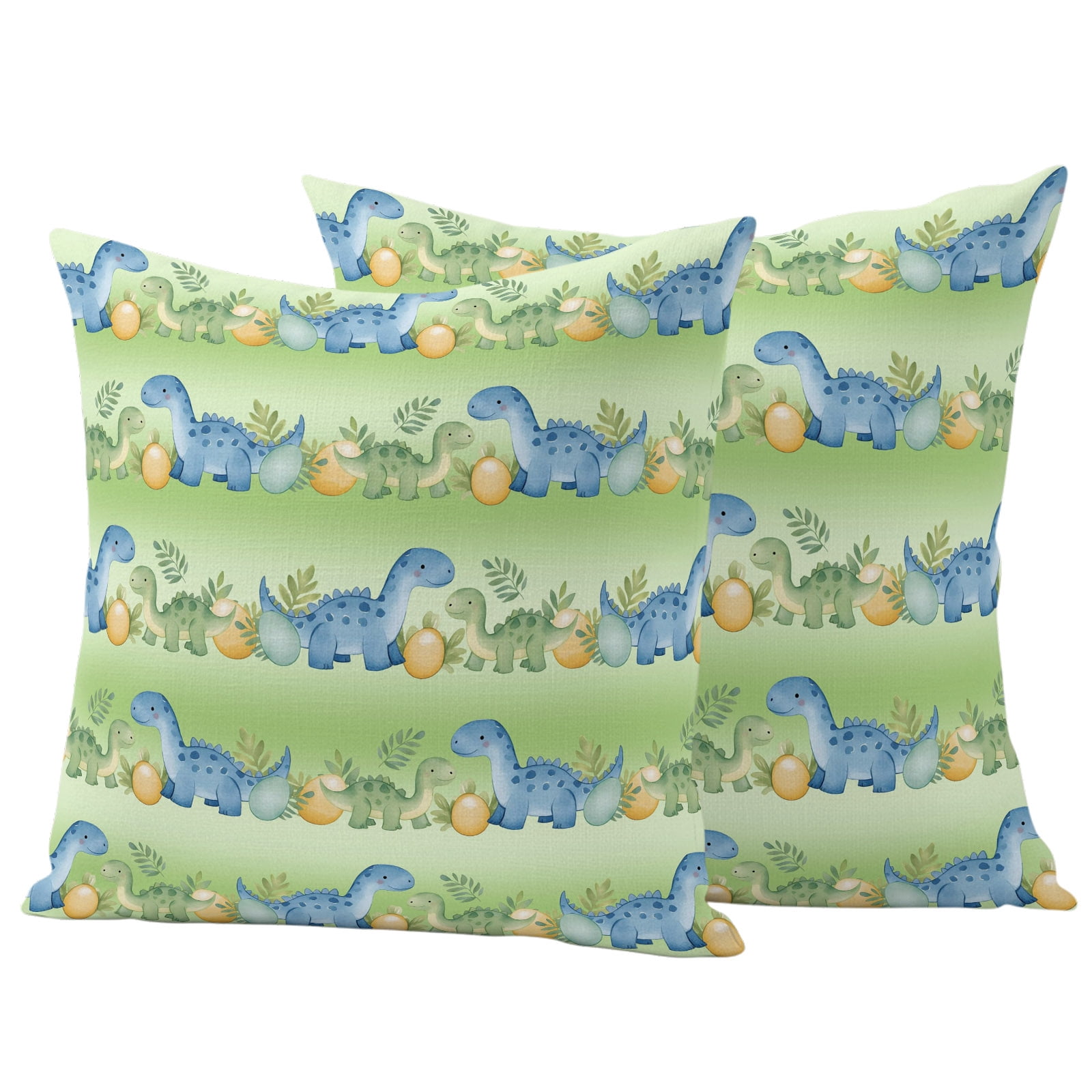 Cartoon Dinosaur Outdoor Pillow Covers Set of 2 Modern Green Blue ...