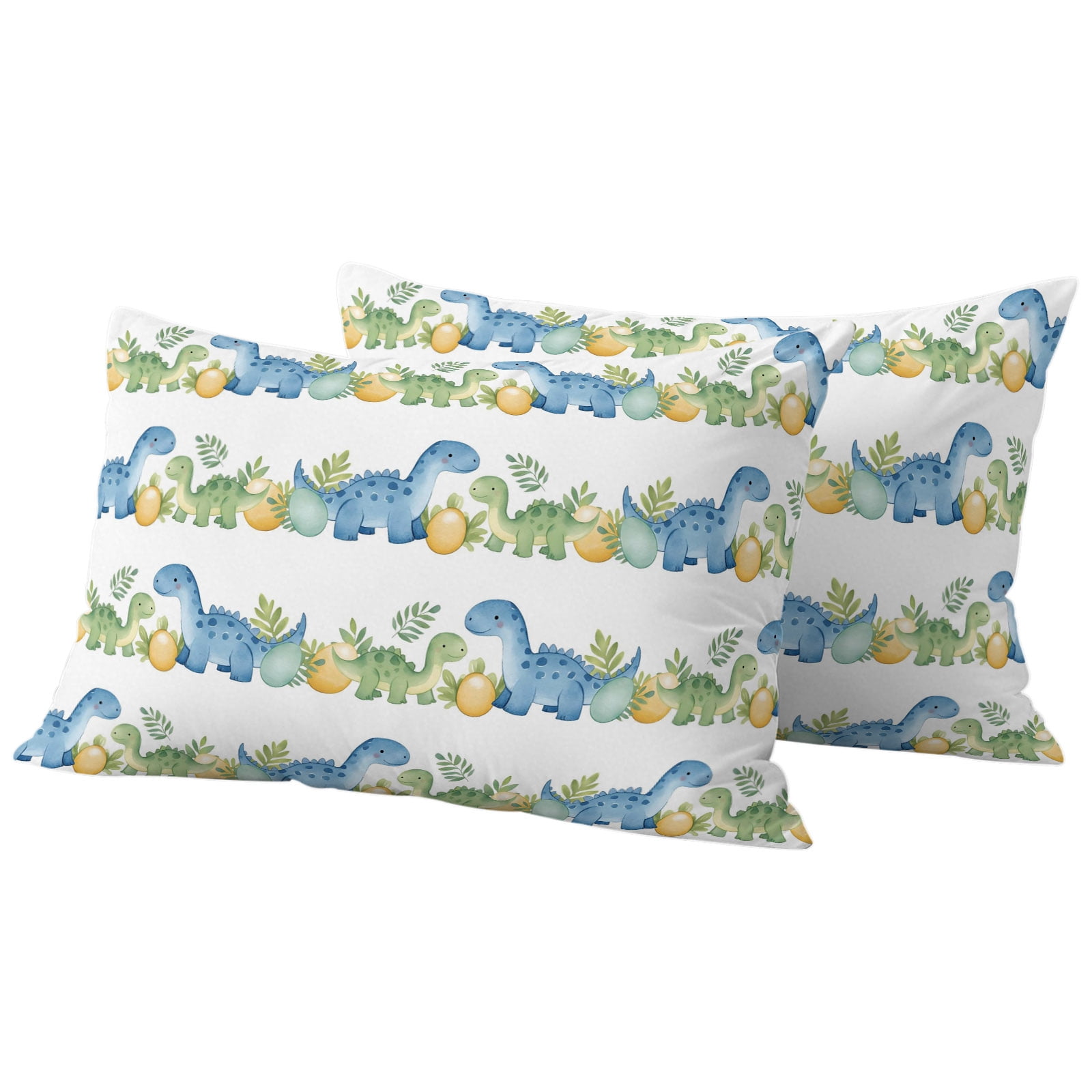Cartoon Dinosaur Outdoor Pillow Covers Set of 2 Modern Green Blue Dino ...