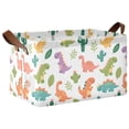 Cartoon Dinosaur Pattern Collapsible Storage Bin Open Home Shelf Basket ...