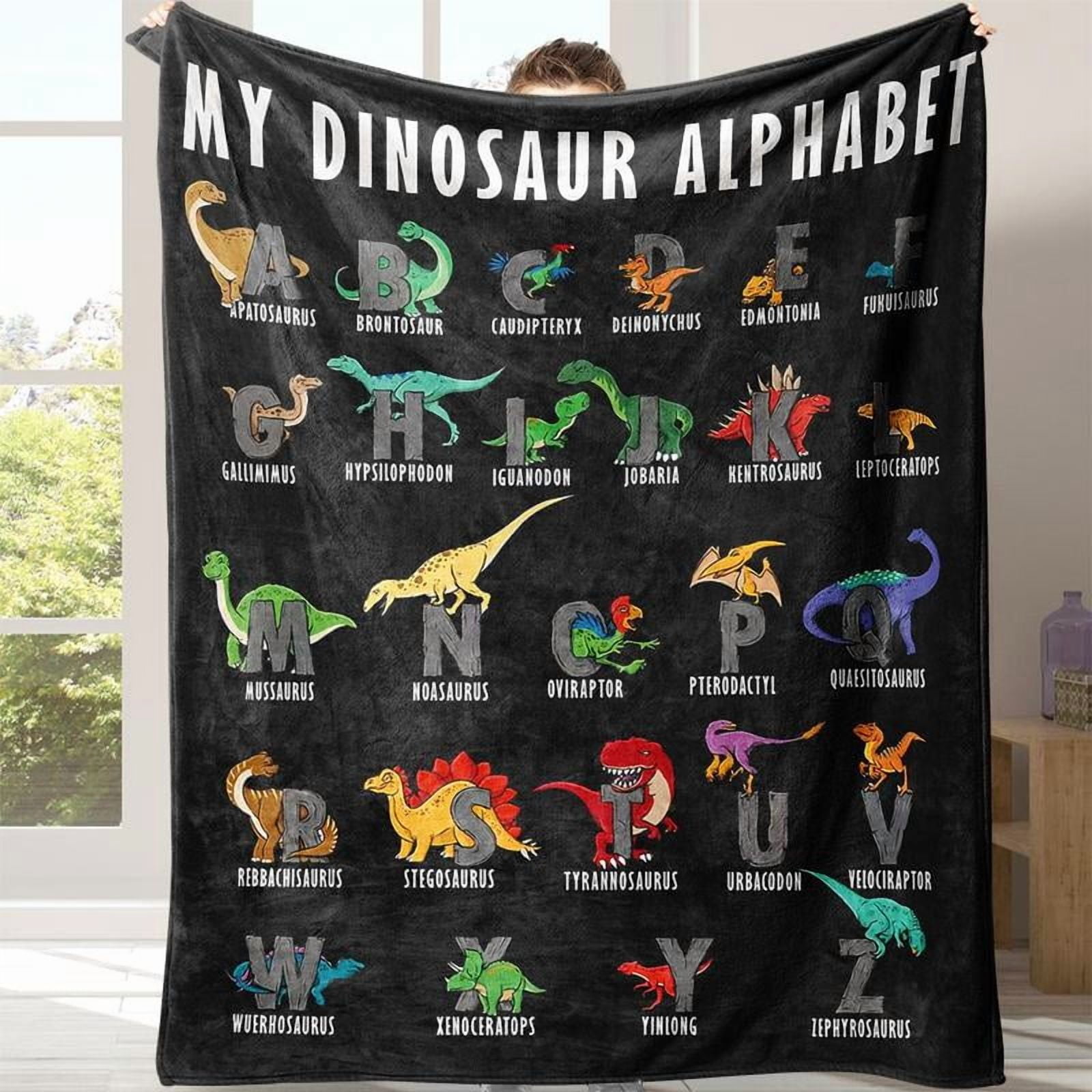 Cartoon Dinosaur Pattern Flannel Cozy Blanket, 1 Count Soft Comfortable ...