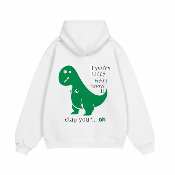 Cartoon Dinosaur Pattern Men's Hoodie Casual Wear Funny Cartoon ...