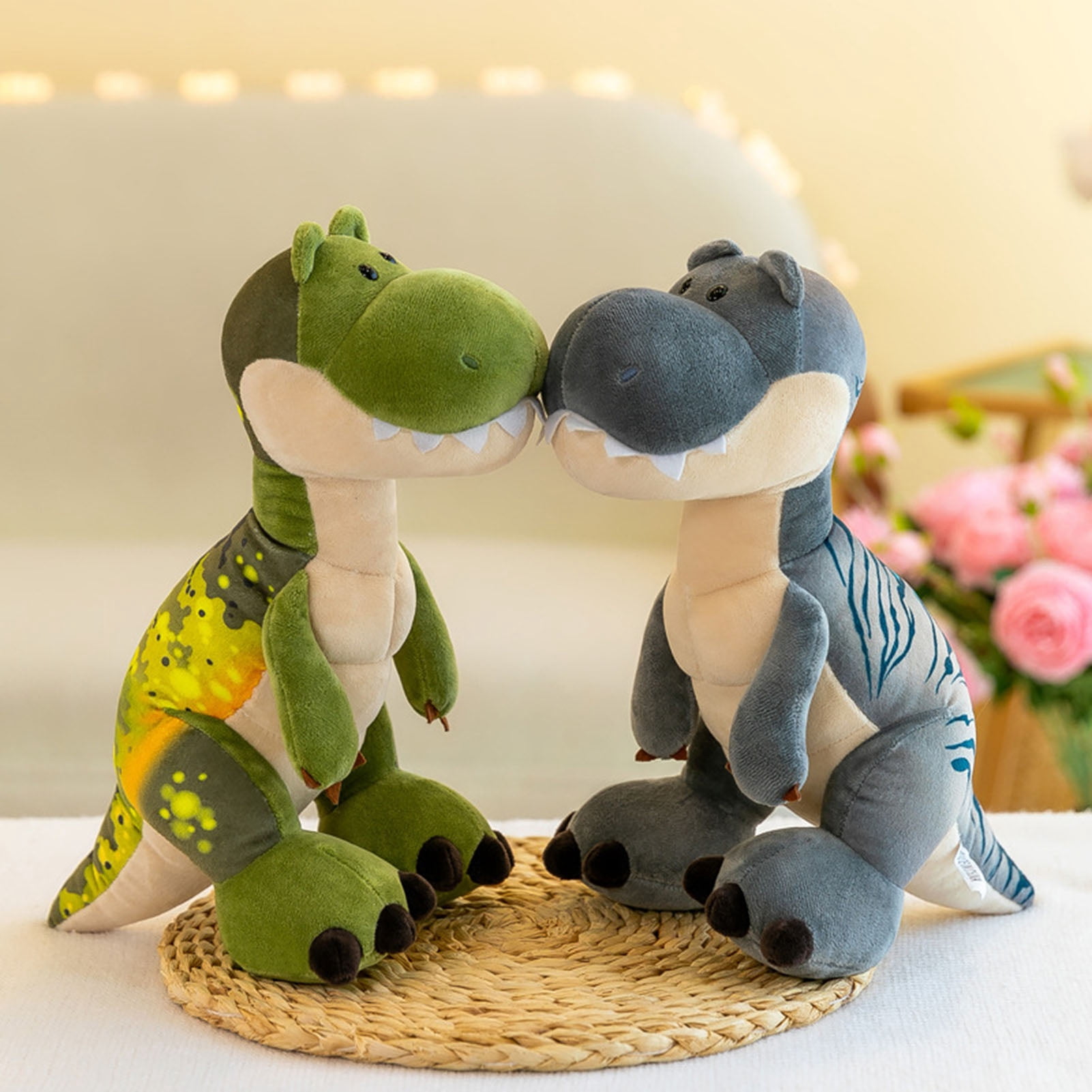 Cartoon Dinosaur Plush Doll - Cute 3D Tyrannosaurus-rex Plush Ornament ...